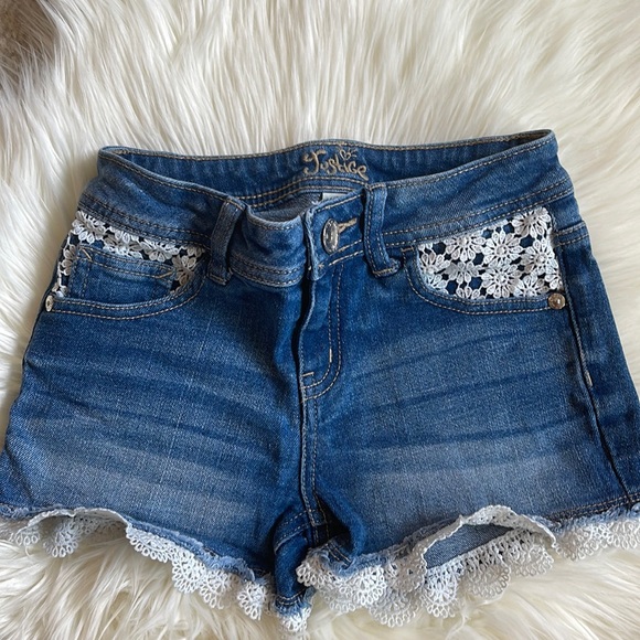 Justice | Bottoms | Justice Jean Shorts With Crochet Detailing At Hem ...